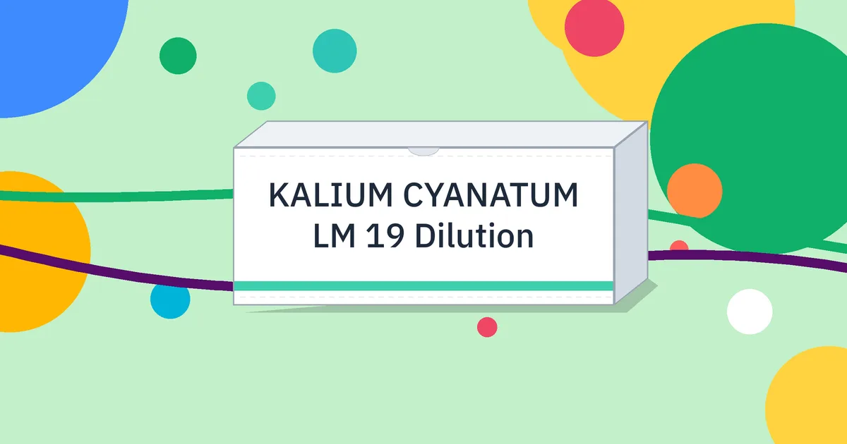 Symbolbild: Packung mit der Aufschrift KALIUM CYANATUM LM 19 Dilution (PZN 12920674) – Verfügbarkeit und Bezug in Apotheken in Frankfurt am Main