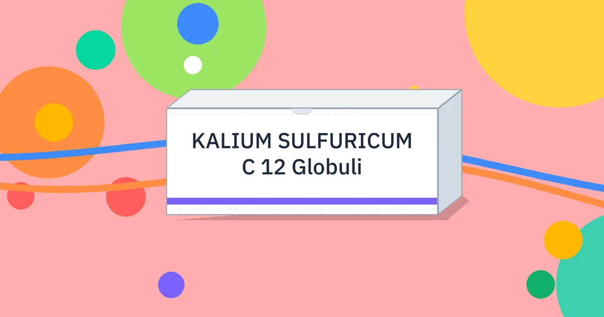 Symbolbild: Packung mit der Aufschrift KALIUM SULFURICUM C 12 Globuli (PZN 16670369) – Verfügbarkeit und Bezug in Apotheken in Frankfurt am Main