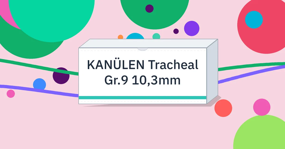 Symbolbild: Packung mit der Aufschrift KANÜLEN Tracheal Gr.9 10,3mm (PZN 02441180) – Verfügbarkeit und Bezug in Apotheken in Frankfurt am Main