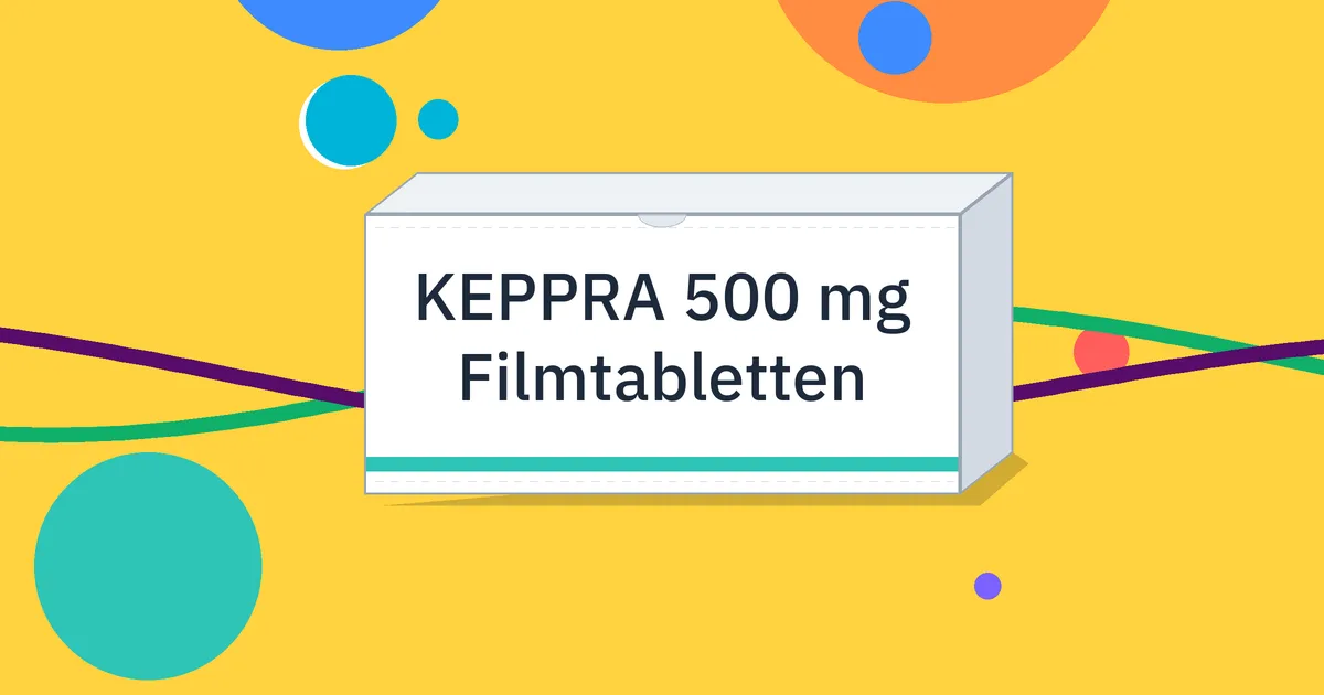 Symbolbild: Packung mit der Aufschrift KEPPRA 500 mg Filmtabletten (PZN 01218066) – Verfügbarkeit und Bezug in Apotheken in Frankfurt am Main