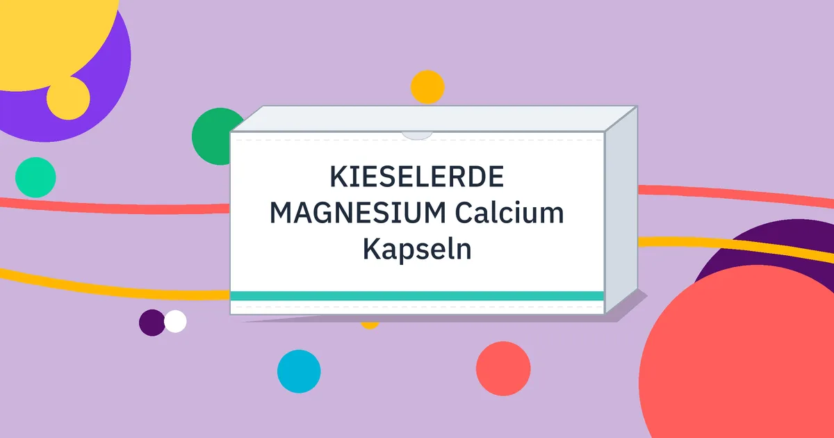 Symbolbild: Packung mit der Aufschrift KIESELERDE MAGNESIUM Calcium Kapseln (PZN 04831979) – Verfügbarkeit und Bezug in Apotheken in Frankfurt am Main
