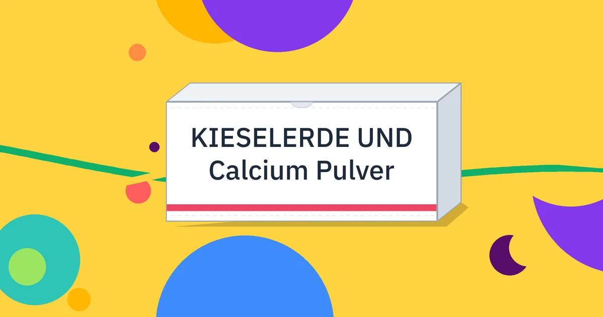 Symbolbild: Packung mit der Aufschrift KIESELERDE UND Calcium Pulver (PZN 19438791) – Verfügbarkeit und Bezug in Apotheken in Frankfurt am Main