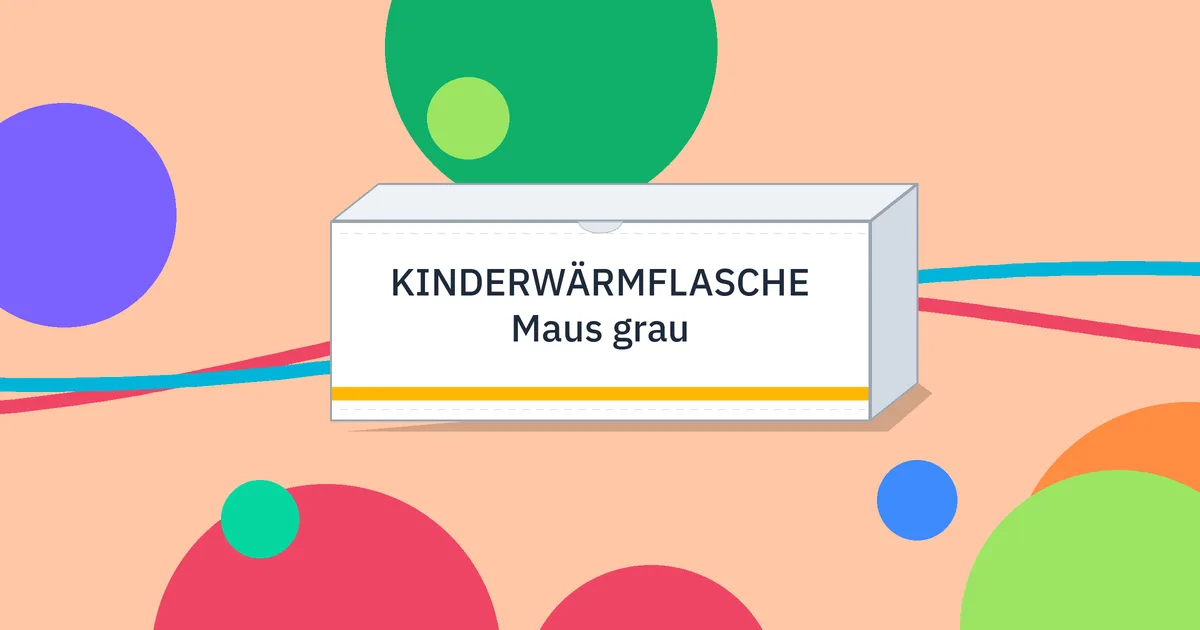 Symbolbild: Packung mit der Aufschrift KINDERWÄRMFLASCHE Maus grau (PZN 00225176) – Verfügbarkeit und Bezug in Apotheken in Frankfurt am Main