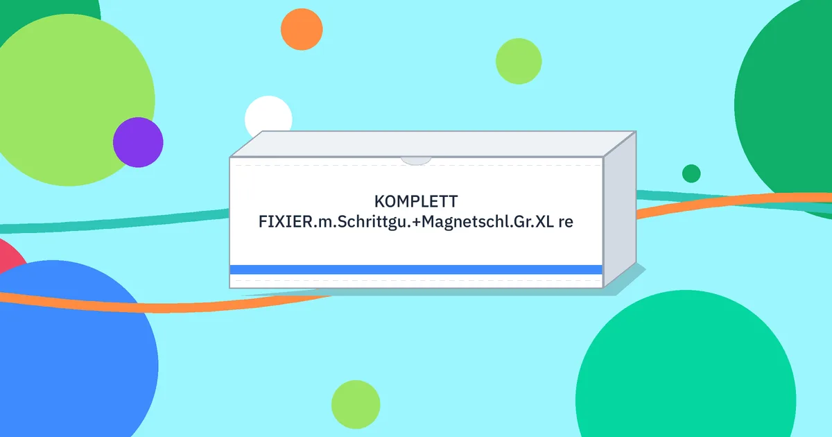 Symbolbild: Packung mit der Aufschrift KOMPLETT FIXIER.m.Schrittgu.+Magnetschl.Gr.XL re (PZN 16014292) – Verfügbarkeit und Bezug in Apotheken in Frankfurt am Main