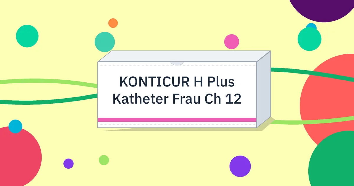 Symbolbild: Packung mit der Aufschrift KONTICUR H Plus Katheter Frau Ch 12 (PZN 20022883) – Verfügbarkeit und Bezug in Apotheken in Frankfurt am Main