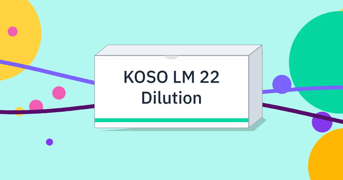 Symbolbild: Packung mit der Aufschrift KOSO LM 22 Dilution (PZN 13520008) – Verfügbarkeit und Bezug in Apotheken in Frankfurt am Main