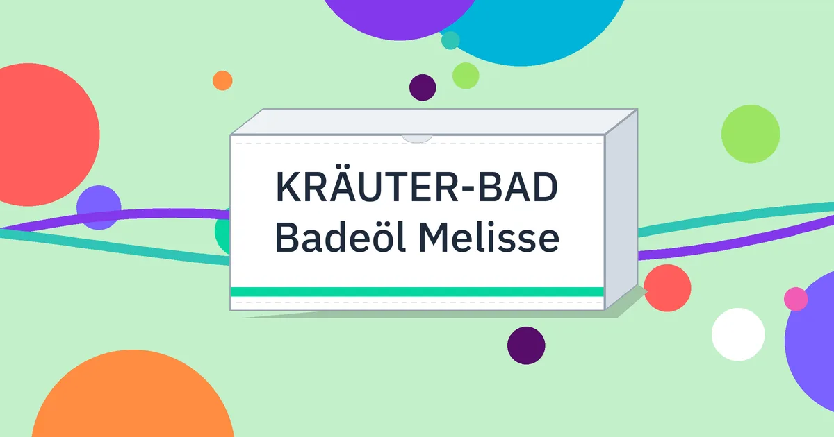 Symbolbild: Packung mit der Aufschrift KRÄUTER-BAD Badeöl Melisse (PZN 14263223) – Verfügbarkeit und Bezug in Apotheken in Frankfurt am Main