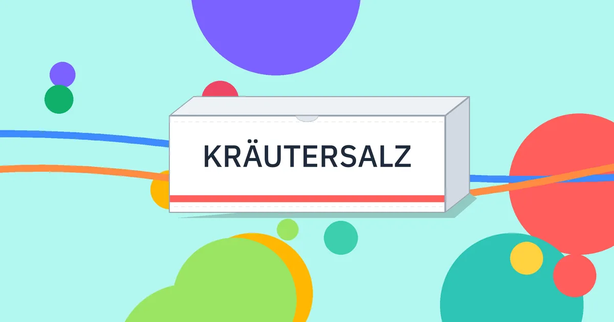 Symbolbild: Packung mit der Aufschrift KRÄUTERSALZ (PZN 01839207) – Verfügbarkeit und Bezug in Apotheken in Frankfurt am Main