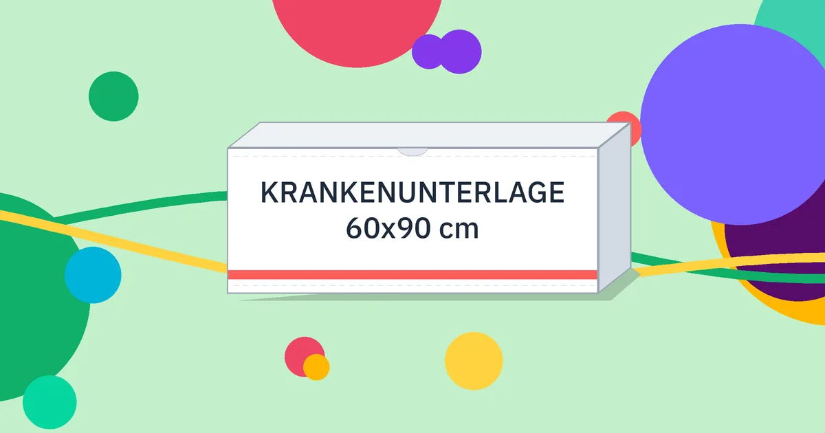 Symbolbild: Packung mit der Aufschrift KRANKENUNTERLAGE 60x90 cm (PZN 01960446) – Verfügbarkeit und Bezug in Apotheken in Frankfurt am Main