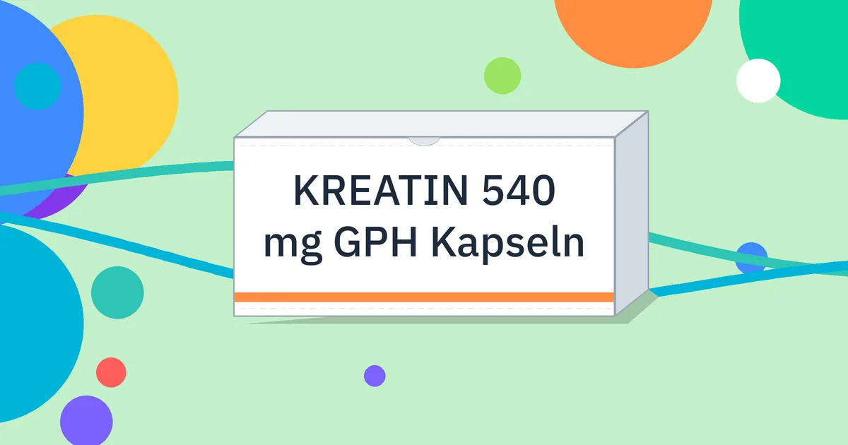 Symbolbild: Packung mit der Aufschrift KREATIN 540 mg GPH Kapseln (PZN 09324253) – Verfügbarkeit und Bezug in Apotheken in Frankfurt am Main