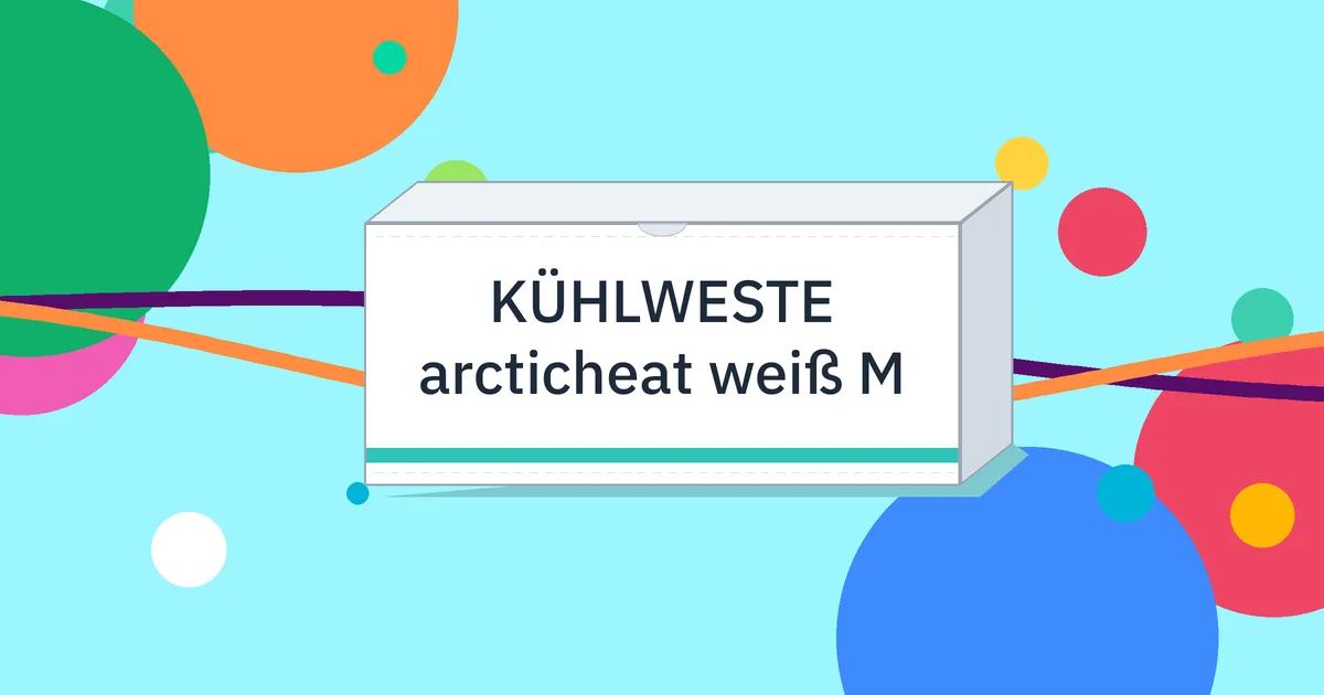 Symbolbild: Packung mit der Aufschrift KÜHLWESTE arcticheat weiß M (PZN 09230517) – Verfügbarkeit und Bezug in Apotheken in Frankfurt am Main