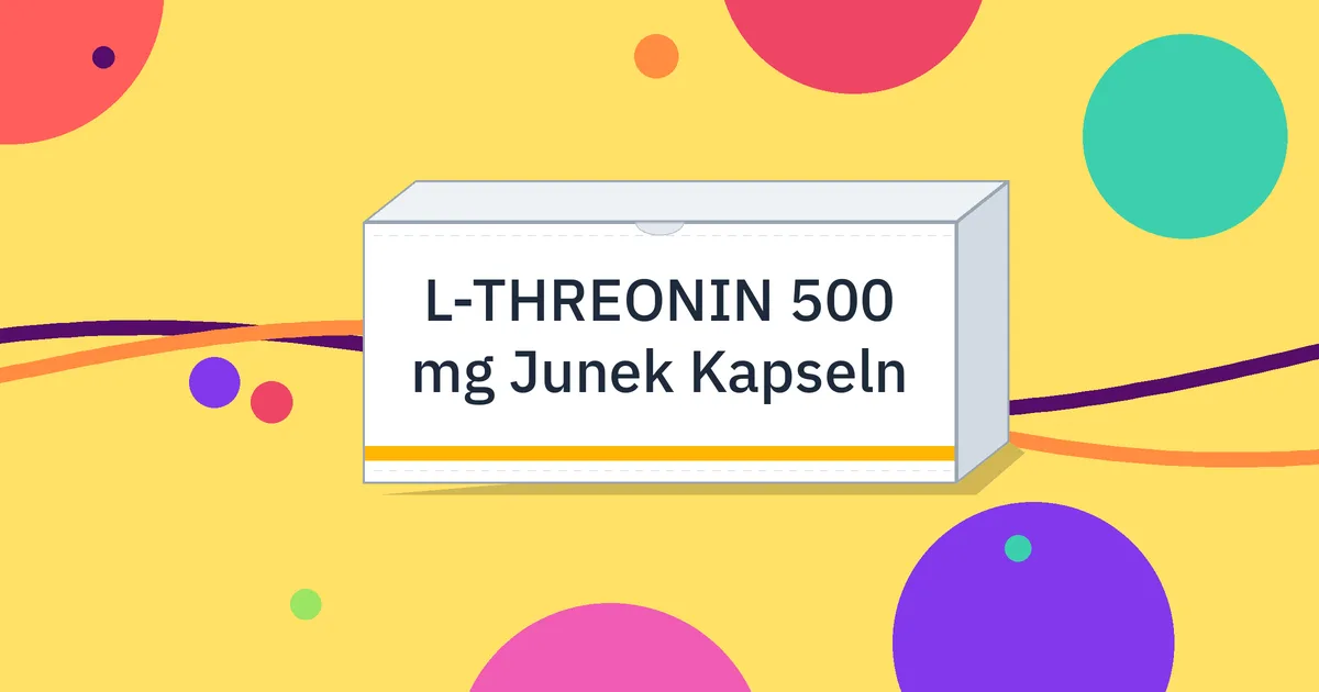 Symbolbild: Packung mit der Aufschrift L-THREONIN 500 mg Junek Kapseln (PZN 00135556) – Verfügbarkeit und Bezug in Apotheken in Frankfurt am Main