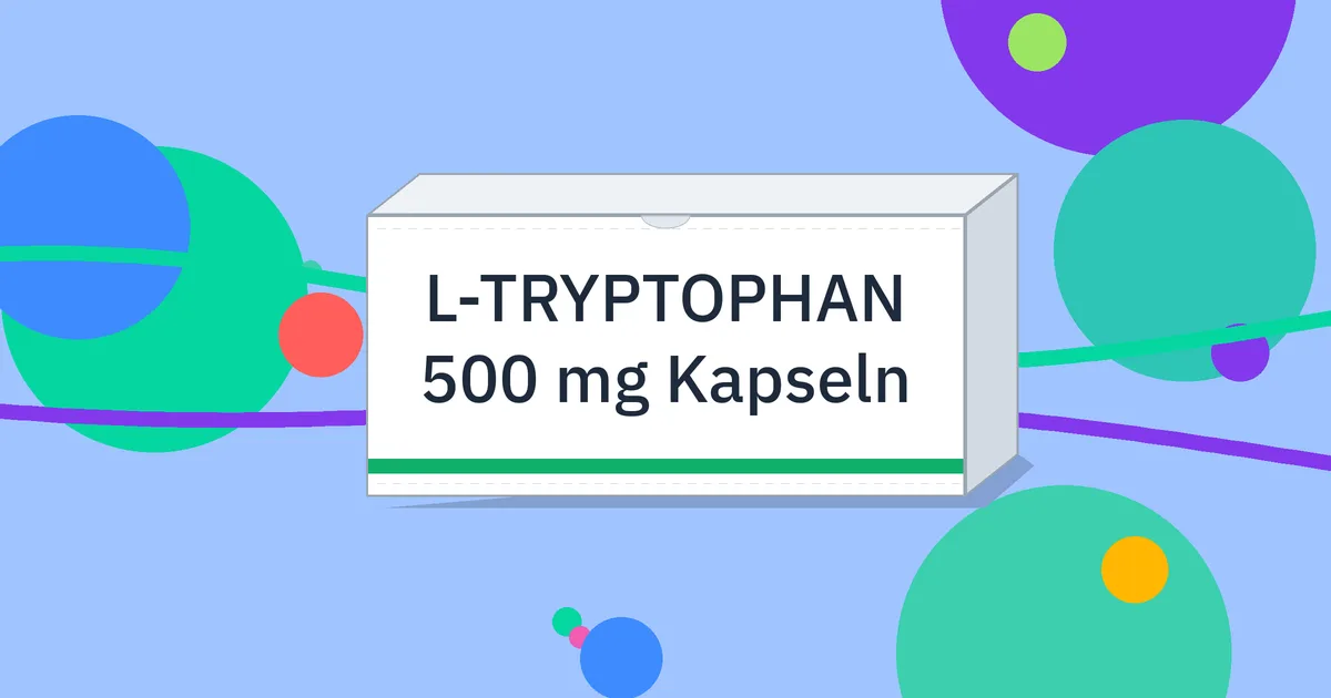 Symbolbild: Packung mit der Aufschrift L-TRYPTOPHAN 500 mg Kapseln (PZN 10963053) – Verfügbarkeit und Bezug in Apotheken in Frankfurt am Main
