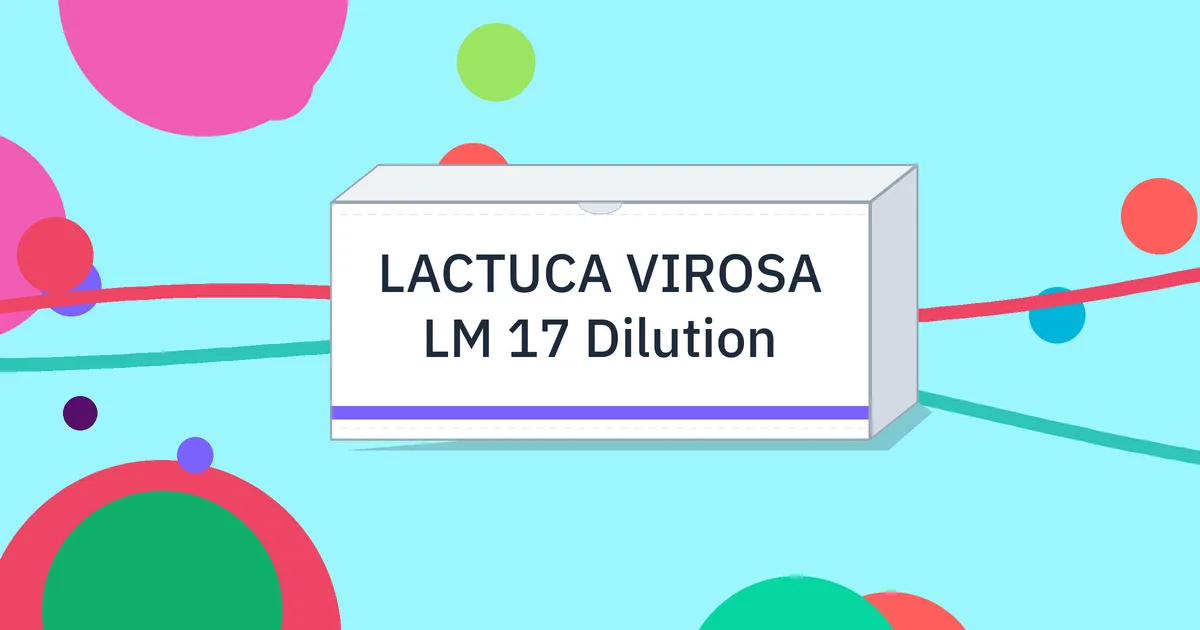 Symbolbild: Packung mit der Aufschrift LACTUCA VIROSA LM 17 Dilution (PZN 13520882) – Verfügbarkeit und Bezug in Apotheken in Frankfurt am Main