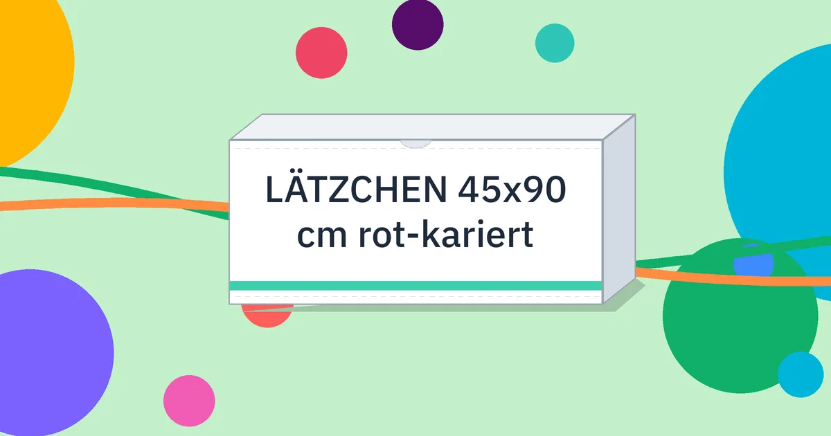 Symbolbild: Packung mit der Aufschrift LÄTZCHEN 45x90 cm rot-kariert (PZN 10074531) – Verfügbarkeit und Bezug in Apotheken in Frankfurt am Main