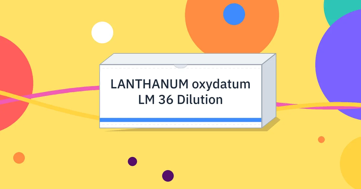 Symbolbild: Packung mit der Aufschrift LANTHANUM oxydatum LM 36 Dilution (PZN 13522450) – Verfügbarkeit und Bezug in Apotheken in Frankfurt am Main