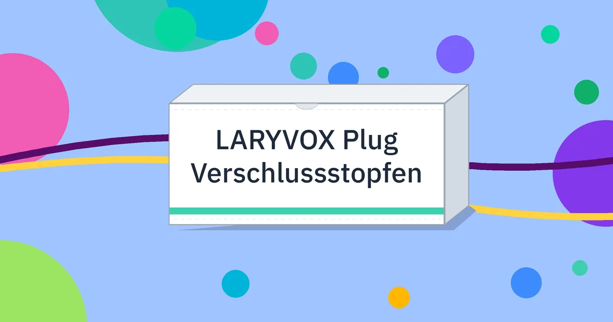 Symbolbild: Packung mit der Aufschrift LARYVOX Plug Verschlussstopfen (PZN 16031095) – Verfügbarkeit und Bezug in Apotheken in Frankfurt am Main