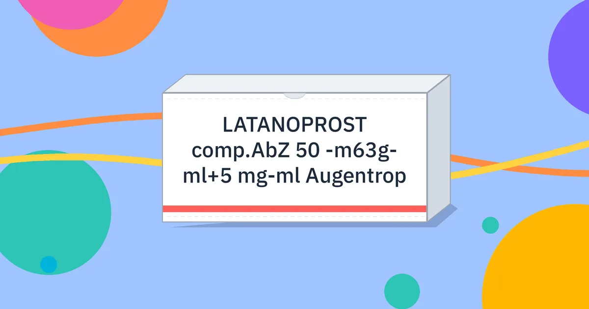 Symbolbild: Packung mit der Aufschrift LATANOPROST comp.AbZ 50 -m63g-ml+5 mg-ml Augentrop (PZN 09515131) – Verfügbarkeit und Bezug in Apotheken in Frankfurt am Main