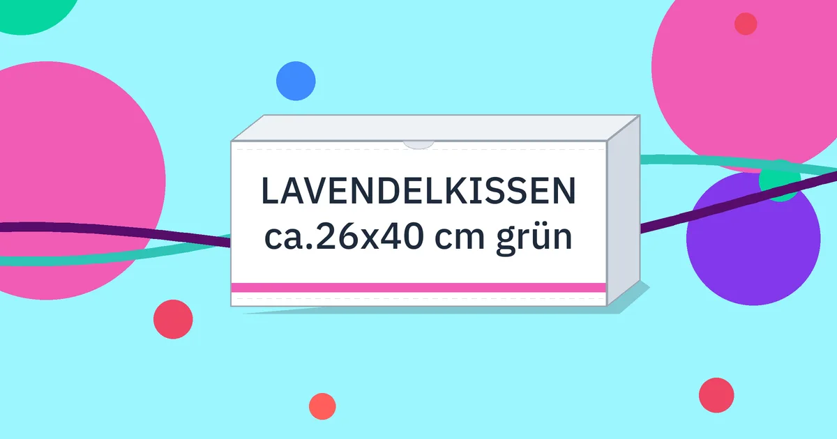 Symbolbild: Packung mit der Aufschrift LAVENDELKISSEN ca.26x40 cm grün (PZN 16619575) – Verfügbarkeit und Bezug in Apotheken in Frankfurt am Main