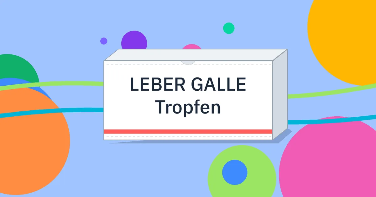 Symbolbild: Packung mit der Aufschrift LEBER GALLE Tropfen (PZN 13979971) – Verfügbarkeit und Bezug in Apotheken in Frankfurt am Main