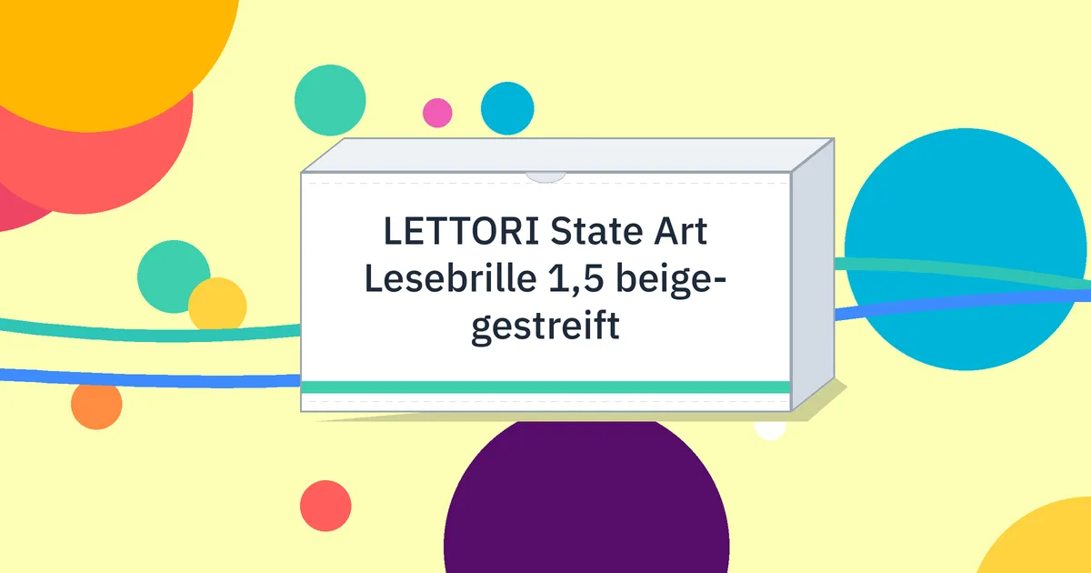 Symbolbild: Packung mit der Aufschrift LETTORI State Art Lesebrille 1,5 beige-gestreift (PZN 11056357) – Verfügbarkeit und Bezug in Apotheken in Frankfurt am Main