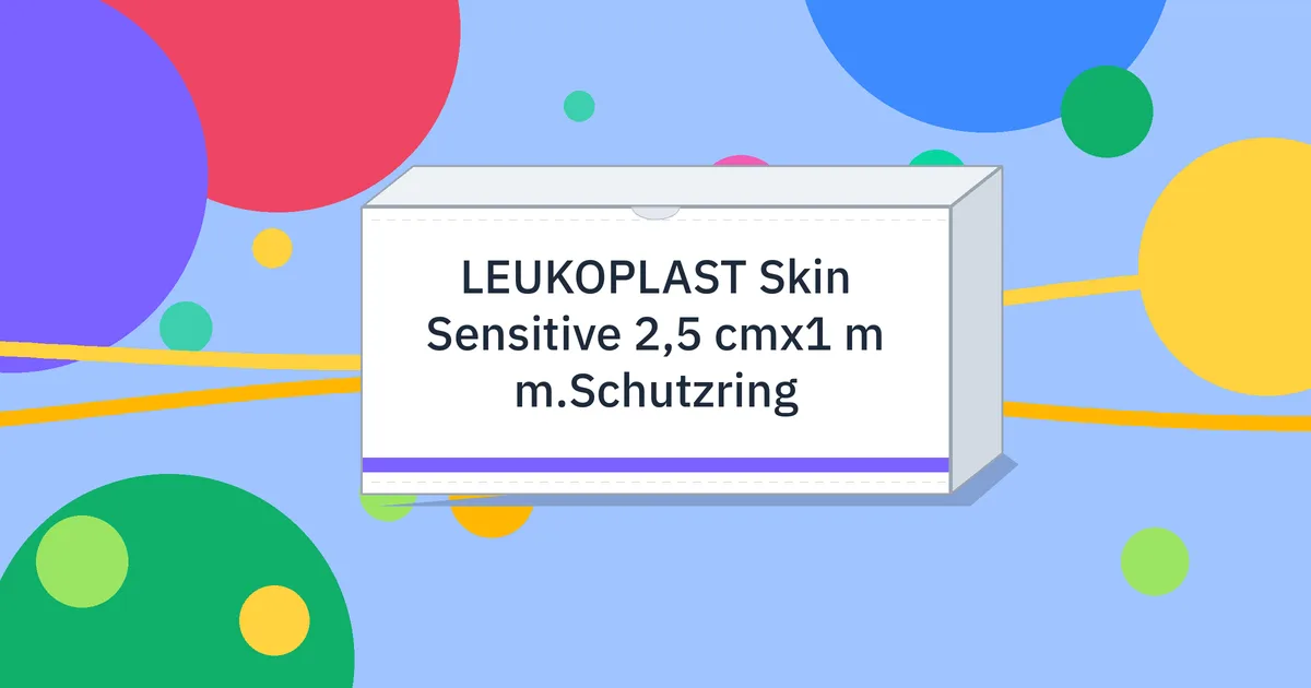 Symbolbild: Packung mit der Aufschrift LEUKOPLAST Skin Sensitive 2,5 cmx1 m m.Schutzring (PZN 15190911) – Verfügbarkeit und Bezug in Apotheken in Frankfurt am Main