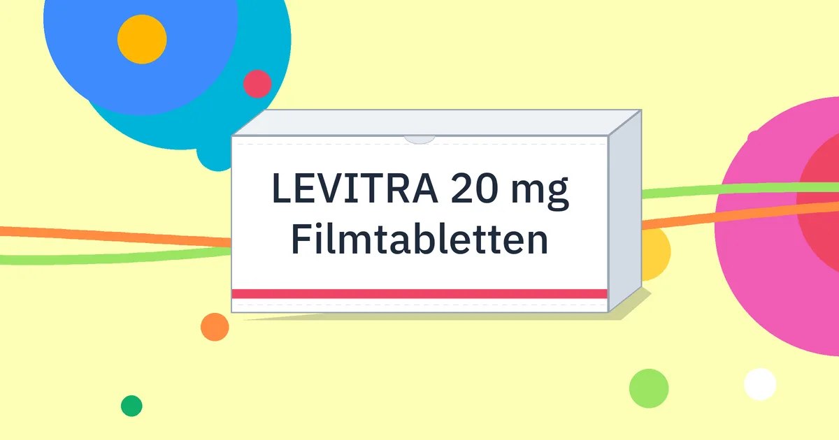 Symbolbild: Packung mit der Aufschrift LEVITRA 20 mg Filmtabletten (PZN 17637204) – Verfügbarkeit und Bezug in Apotheken in Frankfurt am Main