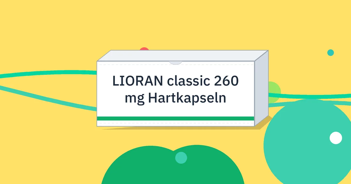 Symbolbild: Packung mit der Aufschrift LIORAN classic 260 mg Hartkapseln (PZN 20053814) – Verfügbarkeit und Bezug in Apotheken in Frankfurt am Main