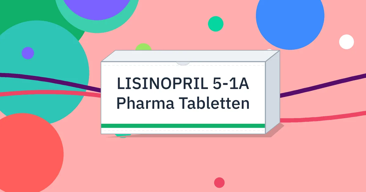 Symbolbild: Packung mit der Aufschrift LISINOPRIL 5-1A Pharma Tabletten (PZN 03061870) – Verfügbarkeit und Bezug in Apotheken in Frankfurt am Main