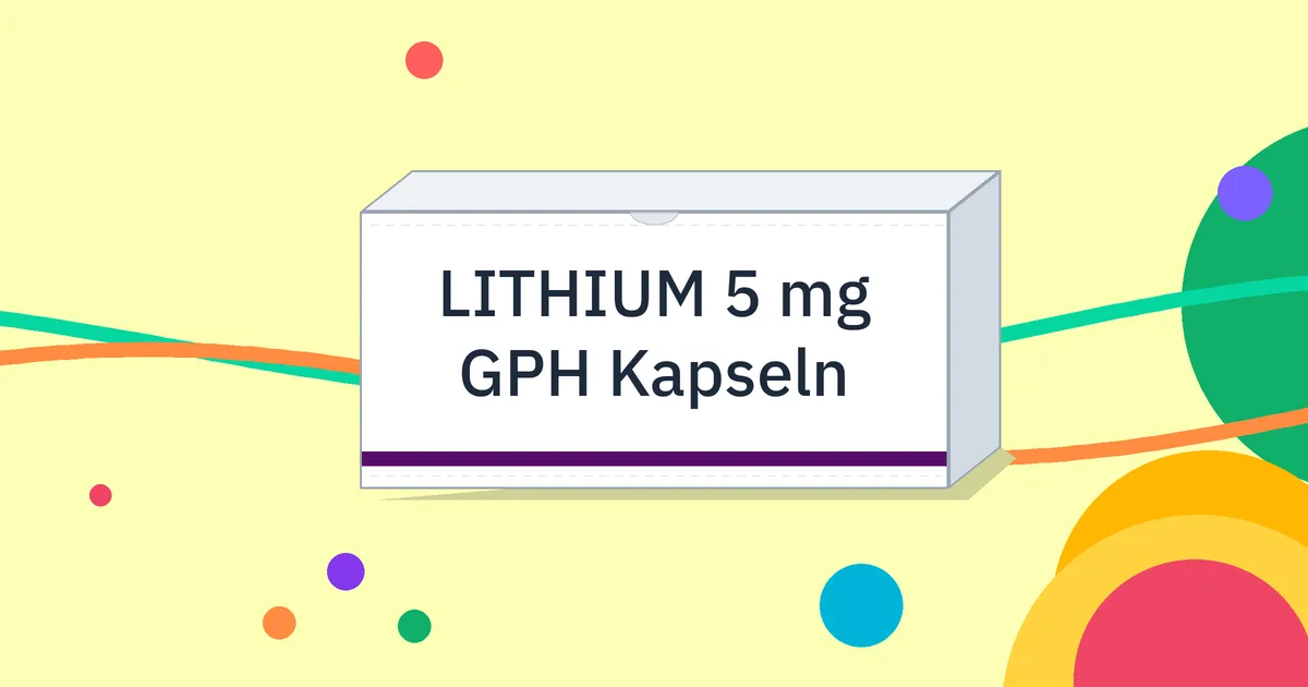 Symbolbild: Packung mit der Aufschrift LITHIUM 5 mg GPH Kapseln (PZN 20167239) – Verfügbarkeit und Bezug in Apotheken in Frankfurt am Main