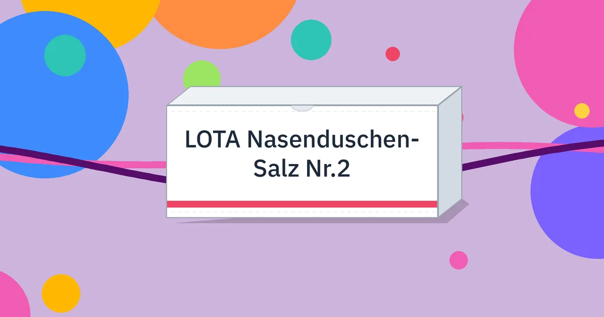 Symbolbild: Packung mit der Aufschrift LOTA Nasenduschen-Salz Nr.2 (PZN 14169139) – Verfügbarkeit und Bezug in Apotheken in Frankfurt am Main
