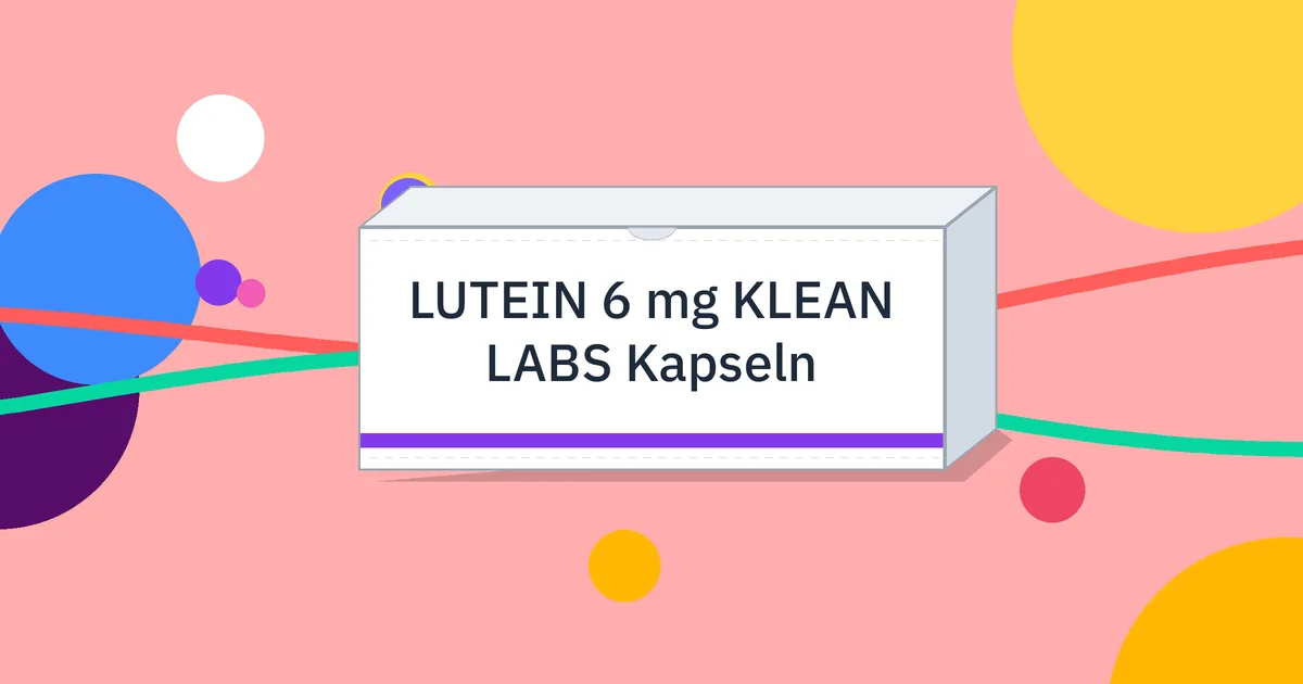 Symbolbild: Packung mit der Aufschrift LUTEIN 6 mg KLEAN LABS Kapseln (PZN 13517590) – Verfügbarkeit und Bezug in Apotheken in Frankfurt am Main