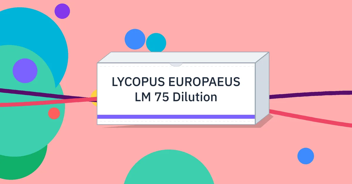 Symbolbild: Packung mit der Aufschrift LYCOPUS EUROPAEUS LM 75 Dilution (PZN 13538296) – Verfügbarkeit und Bezug in Apotheken in Frankfurt am Main