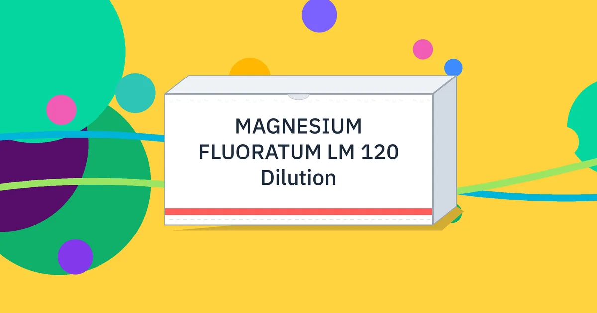 Symbolbild: Packung mit der Aufschrift MAGNESIUM FLUORATUM LM 120 Dilution (PZN 12937781) – Verfügbarkeit und Bezug in Apotheken in Frankfurt am Main