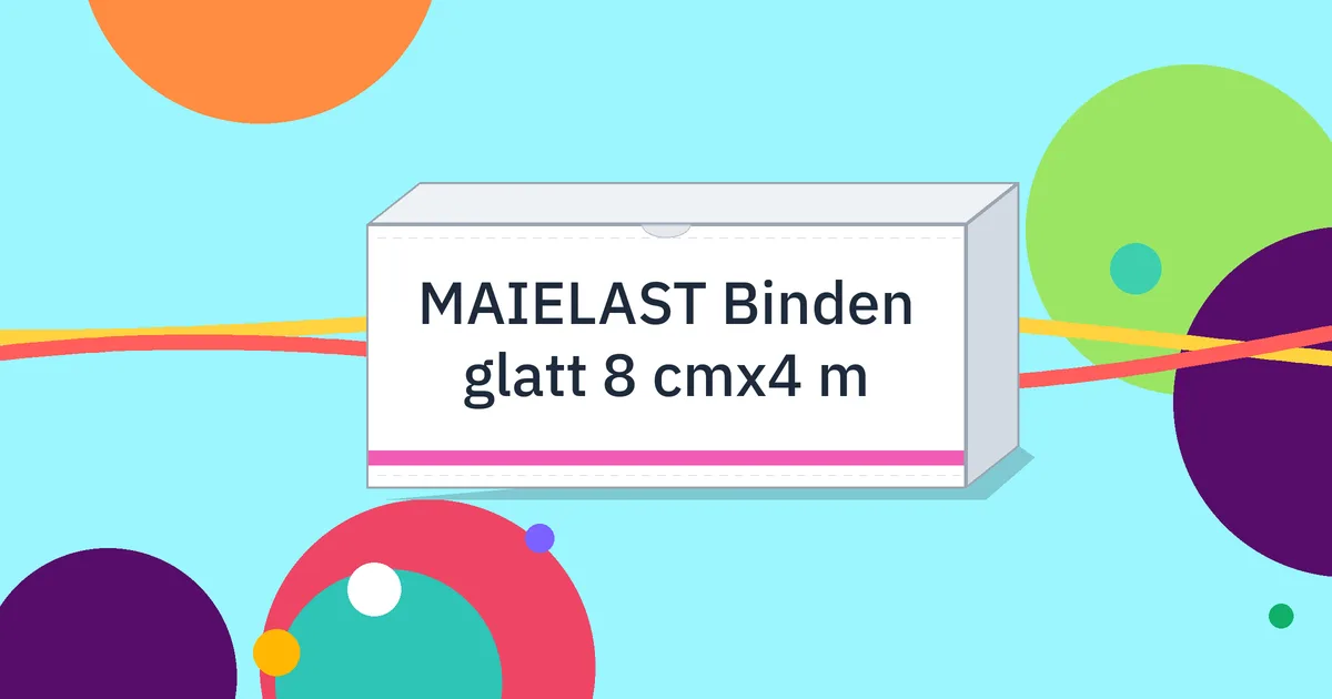 Symbolbild: Packung mit der Aufschrift MAIELAST Binden glatt 8 cmx4 m (PZN 08889131) – Verfügbarkeit und Bezug in Apotheken in Frankfurt am Main