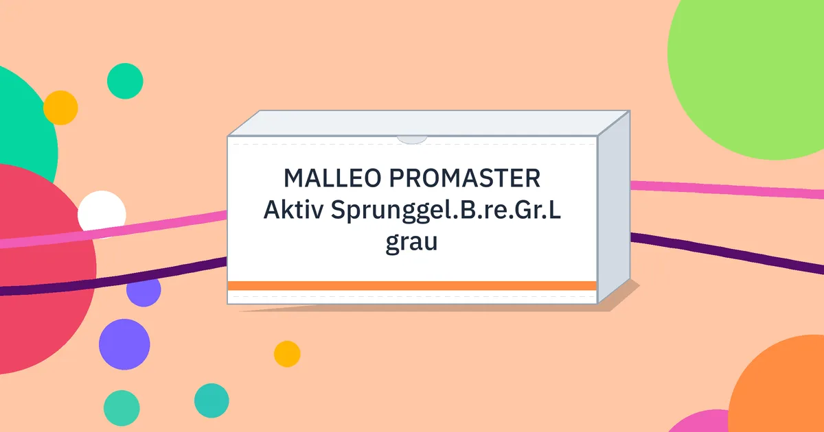Symbolbild: Packung mit der Aufschrift MALLEO PROMASTER Aktiv Sprunggel.B.re.Gr.L grau (PZN 10927287) – Verfügbarkeit und Bezug in Apotheken in Frankfurt am Main