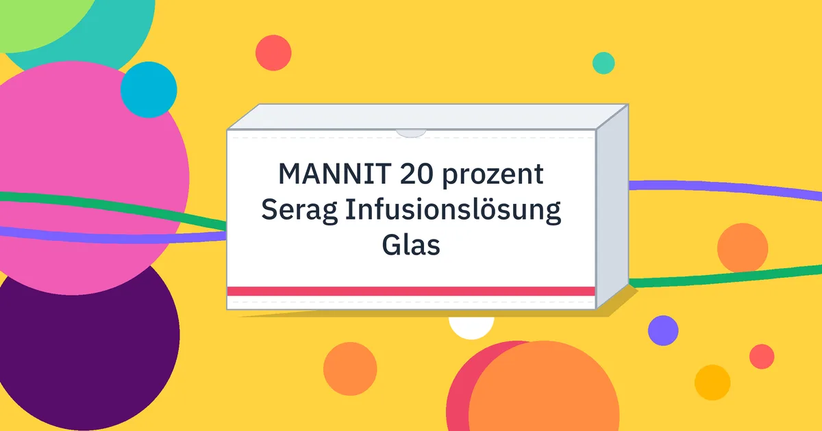 Symbolbild: Packung mit der Aufschrift MANNIT 20 prozent Serag Infusionslösung Glas (PZN 07268094) – Verfügbarkeit und Bezug in Apotheken in Frankfurt am Main