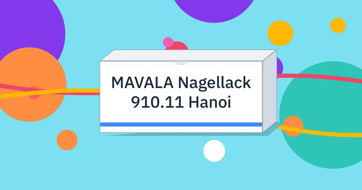 Symbolbild: Packung mit der Aufschrift MAVALA Nagellack 910.11 Hanoi (PZN 14051001) – Verfügbarkeit und Bezug in Apotheken in Frankfurt am Main