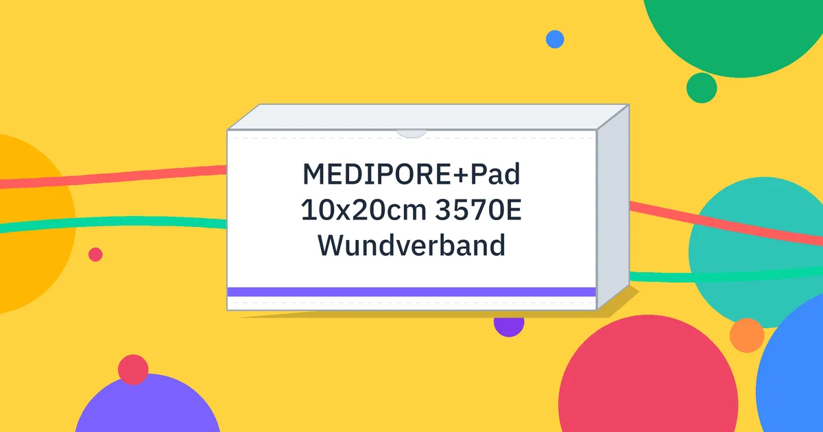 Symbolbild: Packung mit der Aufschrift MEDIPORE+Pad 10x20cm 3570E Wundverband (PZN 19460603) – Verfügbarkeit und Bezug in Apotheken in Frankfurt am Main