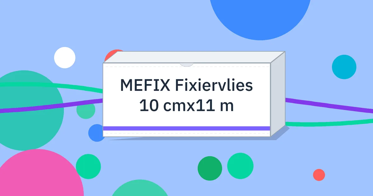 Symbolbild: Packung mit der Aufschrift MEFIX Fixiervlies 10 cmx11 m (PZN 05868507) – Verfügbarkeit und Bezug in Apotheken in Frankfurt am Main