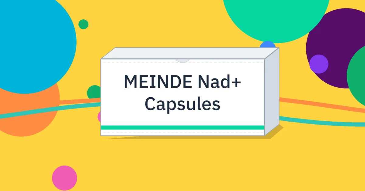 Symbolbild: Packung mit der Aufschrift MEINDE Nad+ Capsules (PZN 20103268) – Verfügbarkeit und Bezug in Apotheken in Frankfurt am Main