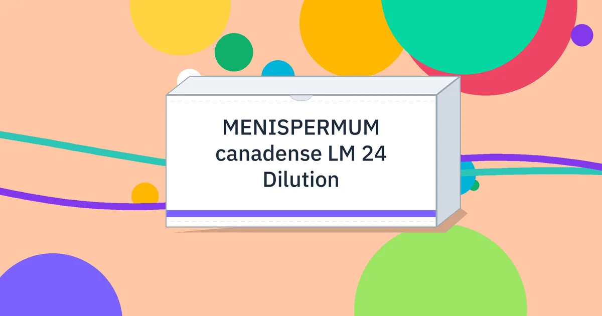 Symbolbild: Packung mit der Aufschrift MENISPERMUM canadense LM 24 Dilution (PZN 13603438) – Verfügbarkeit und Bezug in Apotheken in Frankfurt am Main