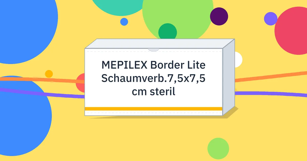 Symbolbild: Packung mit der Aufschrift MEPILEX Border Lite Schaumverb.7,5x7,5 cm steril (PZN 04040516) – Verfügbarkeit und Bezug in Apotheken in Frankfurt am Main