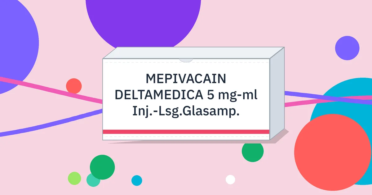 Symbolbild: Packung mit der Aufschrift MEPIVACAIN DELTAMEDICA 5 mg-ml Inj.-Lsg.Glasamp. (PZN 09220358) – Verfügbarkeit und Bezug in Apotheken in Frankfurt am Main