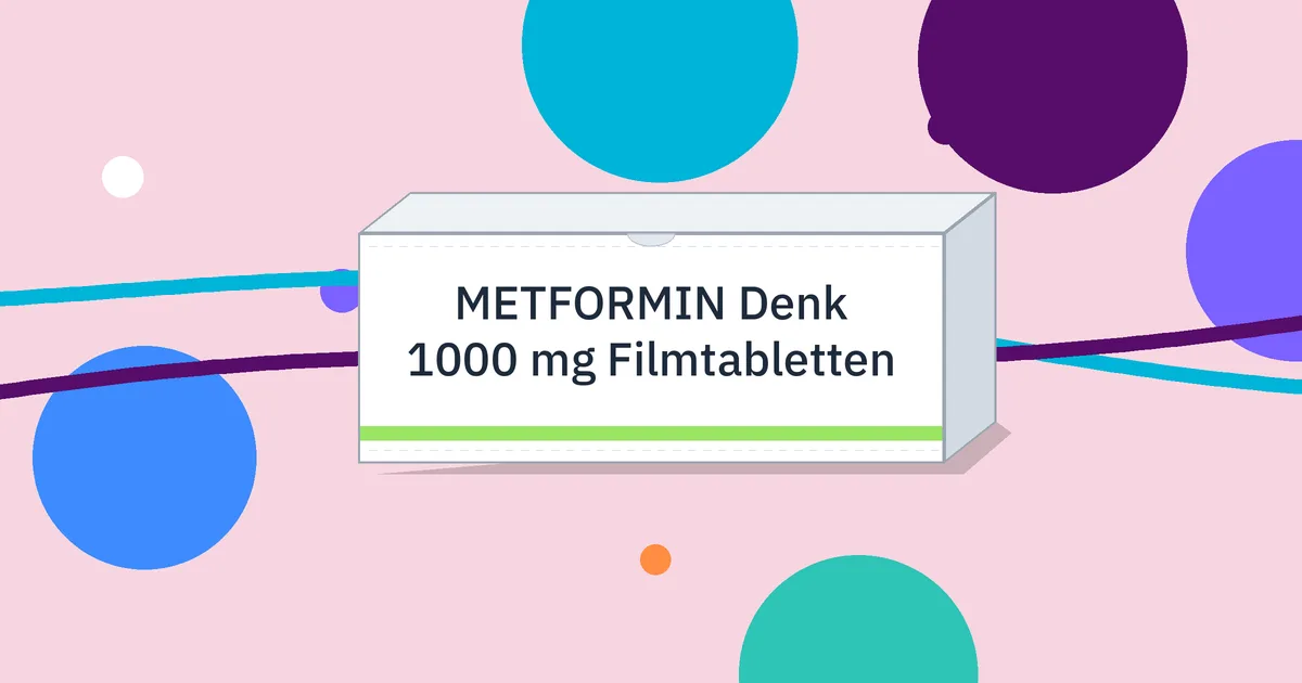 Symbolbild: Packung mit der Aufschrift METFORMIN Denk 1000 mg Filmtabletten (PZN 10387939) – Verfügbarkeit und Bezug in Apotheken in Frankfurt am Main