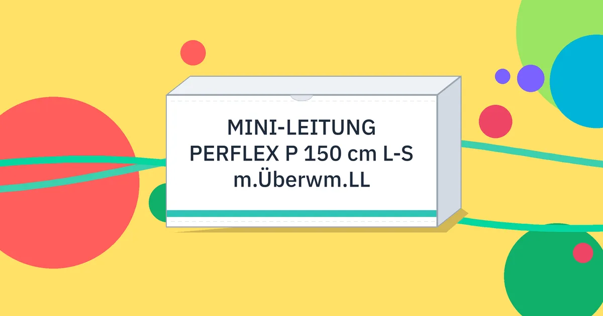 Symbolbild: Packung mit der Aufschrift MINI-LEITUNG PERFLEX P 150 cm L-S m.Überwm.LL (PZN 17488000) – Verfügbarkeit und Bezug in Apotheken in Frankfurt am Main