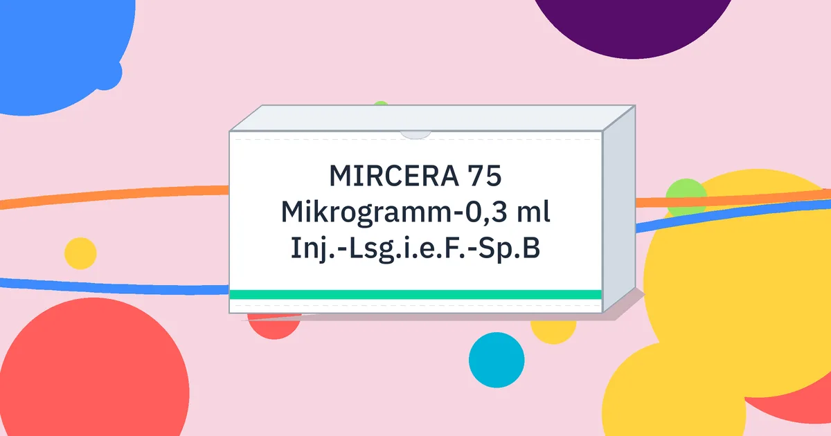 Symbolbild: Packung mit der Aufschrift MIRCERA 75 Mikrogramm-0,3 ml Inj.-Lsg.i.e.F.-Sp.B (PZN 11557303) – Verfügbarkeit und Bezug in Apotheken in Frankfurt am Main