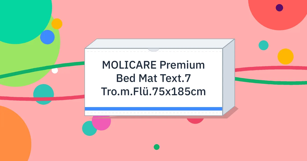 Symbolbild: Packung mit der Aufschrift MOLICARE Premium Bed Mat Text.7 Tro.m.Flü.75x185cm (PZN 16137037) – Verfügbarkeit und Bezug in Apotheken in Frankfurt am Main