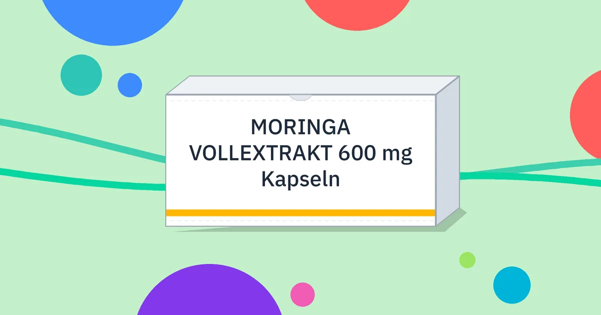 Symbolbild: Packung mit der Aufschrift MORINGA VOLLEXTRAKT 600 mg Kapseln (PZN 10172280) – Verfügbarkeit und Bezug in Apotheken in Frankfurt am Main