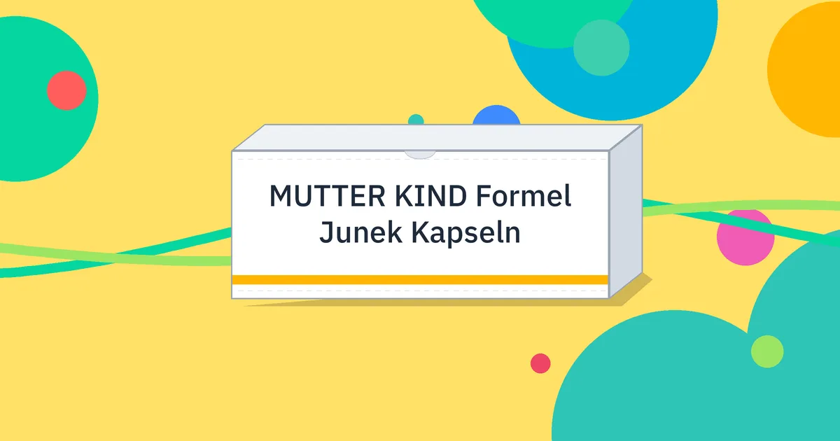 Symbolbild: Packung mit der Aufschrift MUTTER KIND Formel Junek Kapseln (PZN 20281389) – Verfügbarkeit und Bezug in Apotheken in Frankfurt am Main
